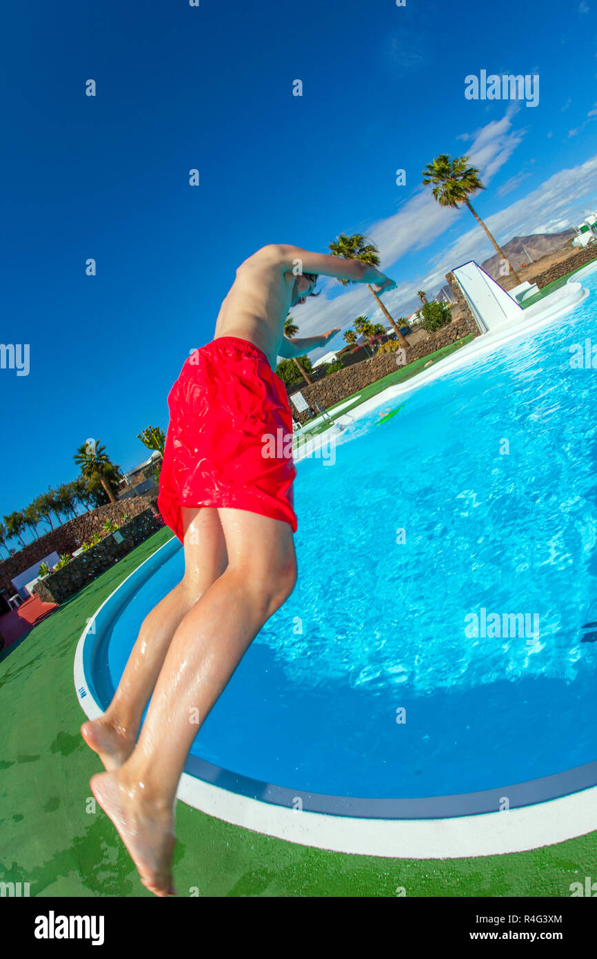 Man jumping in sea water pool hi-res stock photography and images - Alamy