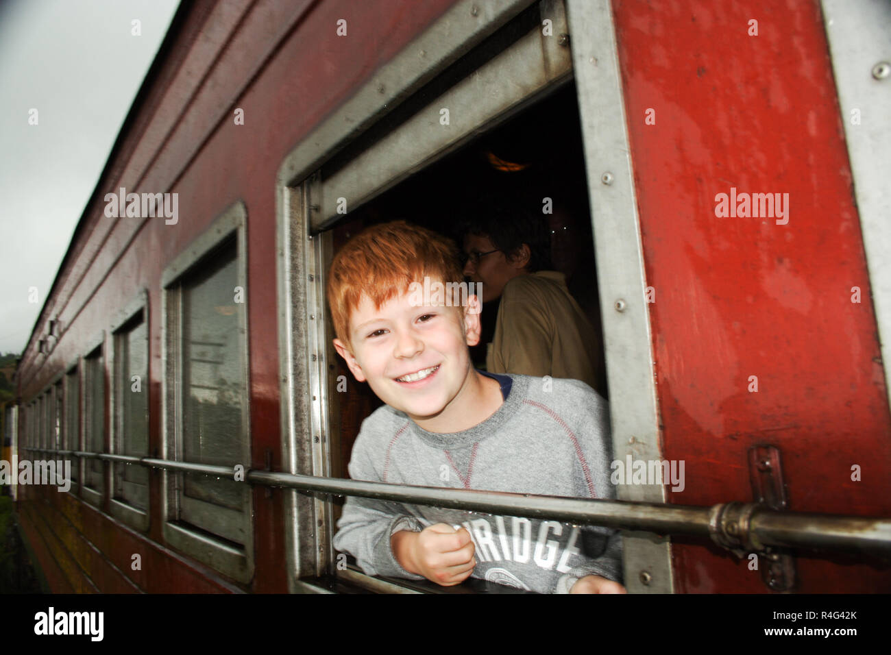 boy in the train Stock Photo - Alamy