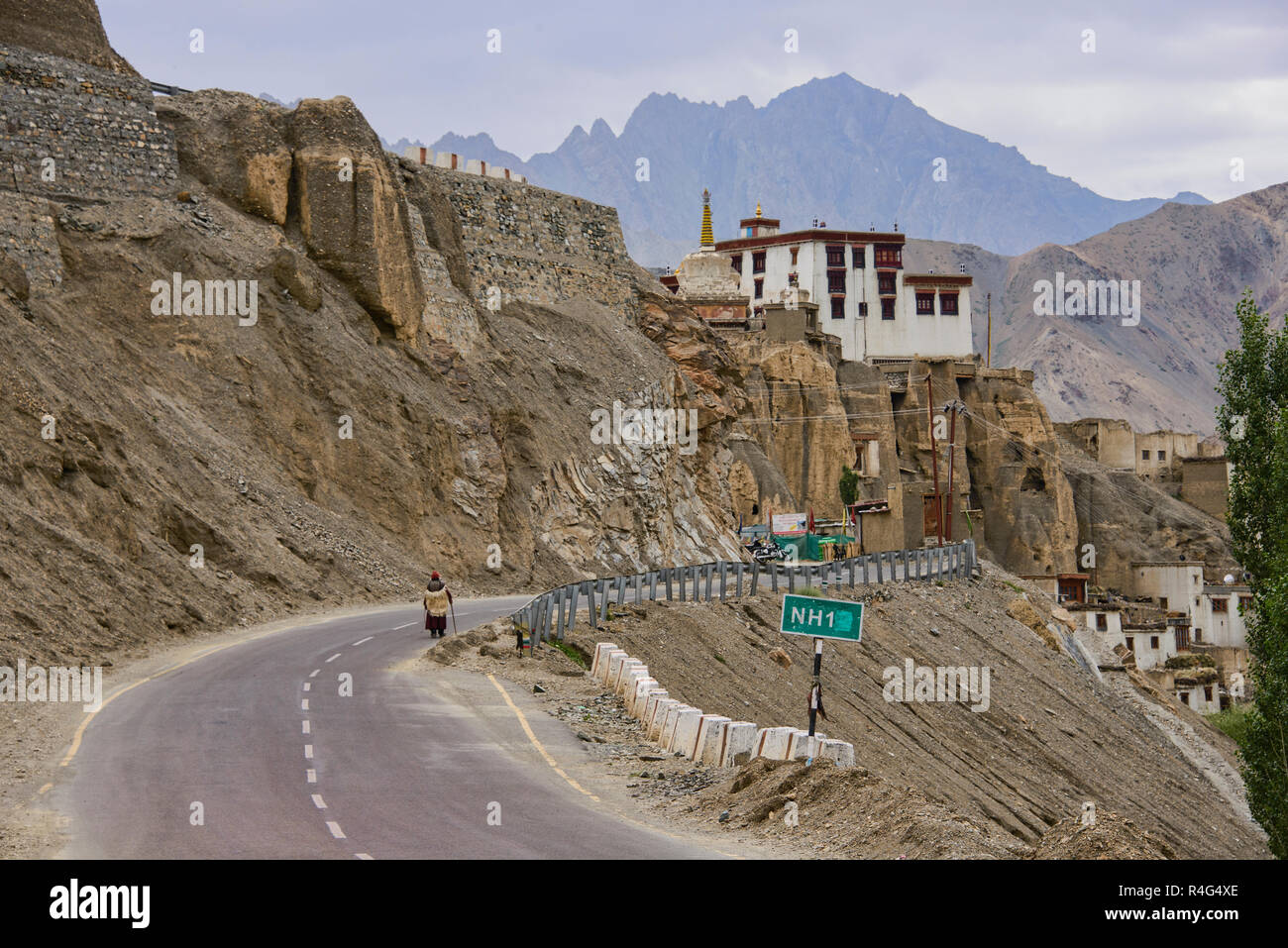 The ancient mountaintop monastery of Lamayuru, Ladakh, India Stock ...