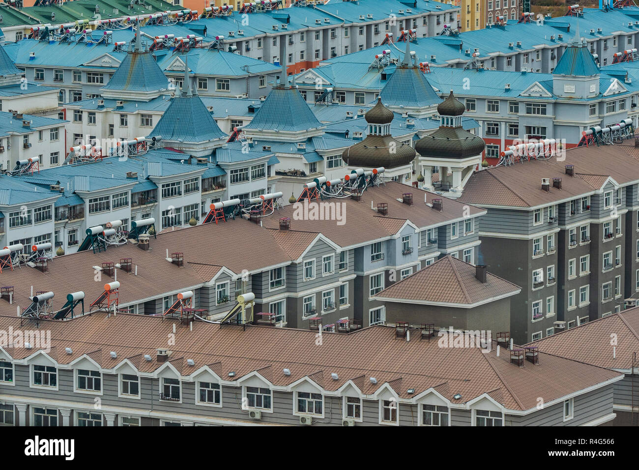Russian Infrastructure in Manzhouli, Inner Mongolia, China Stock Photo ...