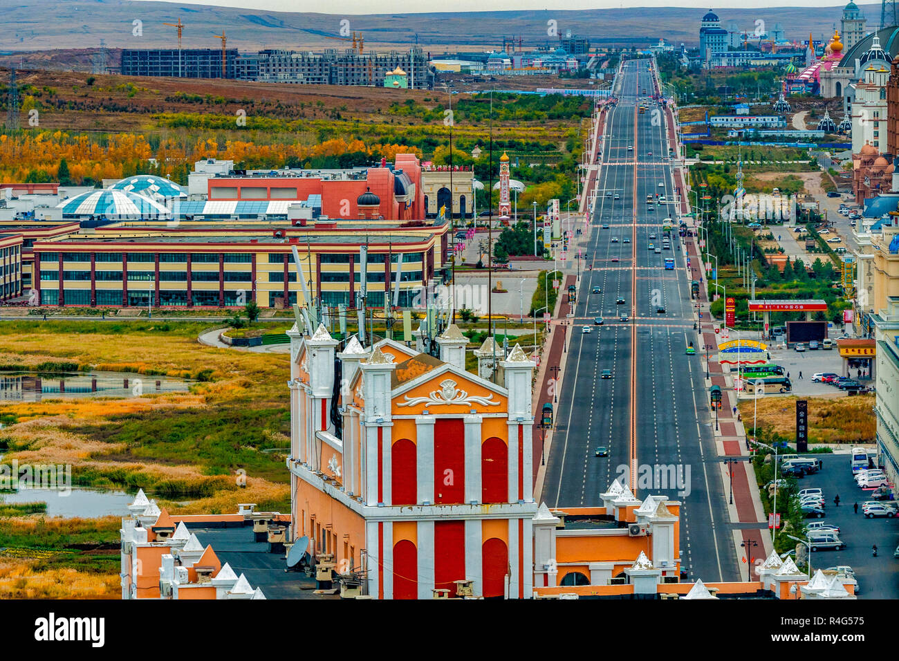 Russian Infrastructure in Manzhouli, Inner Mongolia, China Stock Photo ...
