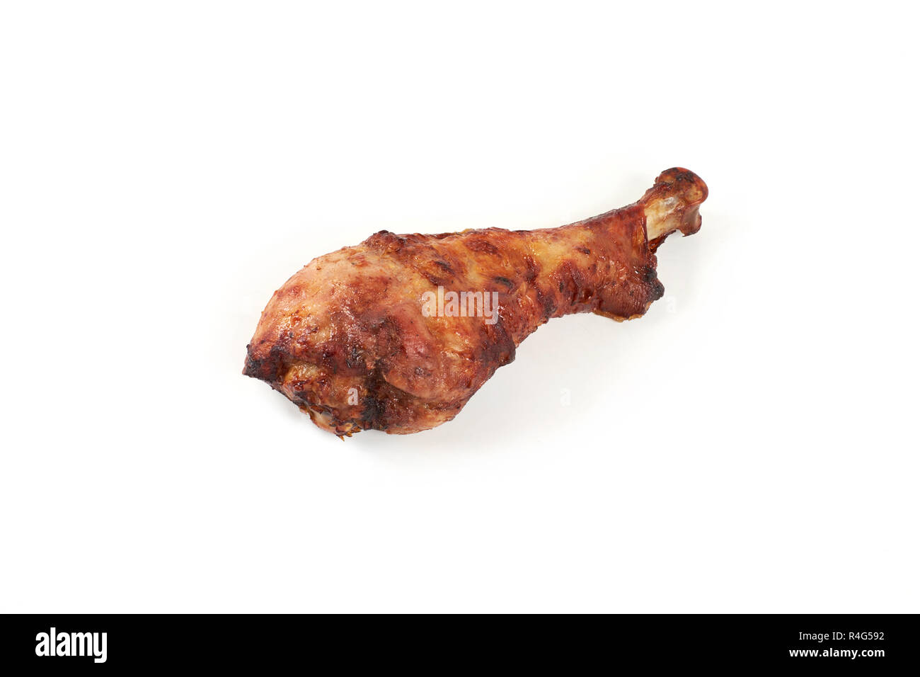 roasted chicken leg isolated on white background Stock Photo - Alamy