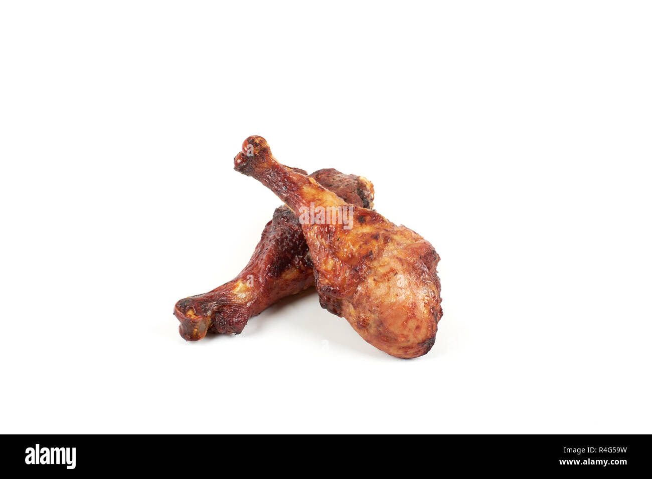 roasted turkey leg isolated on white background Stock Photo - Alamy