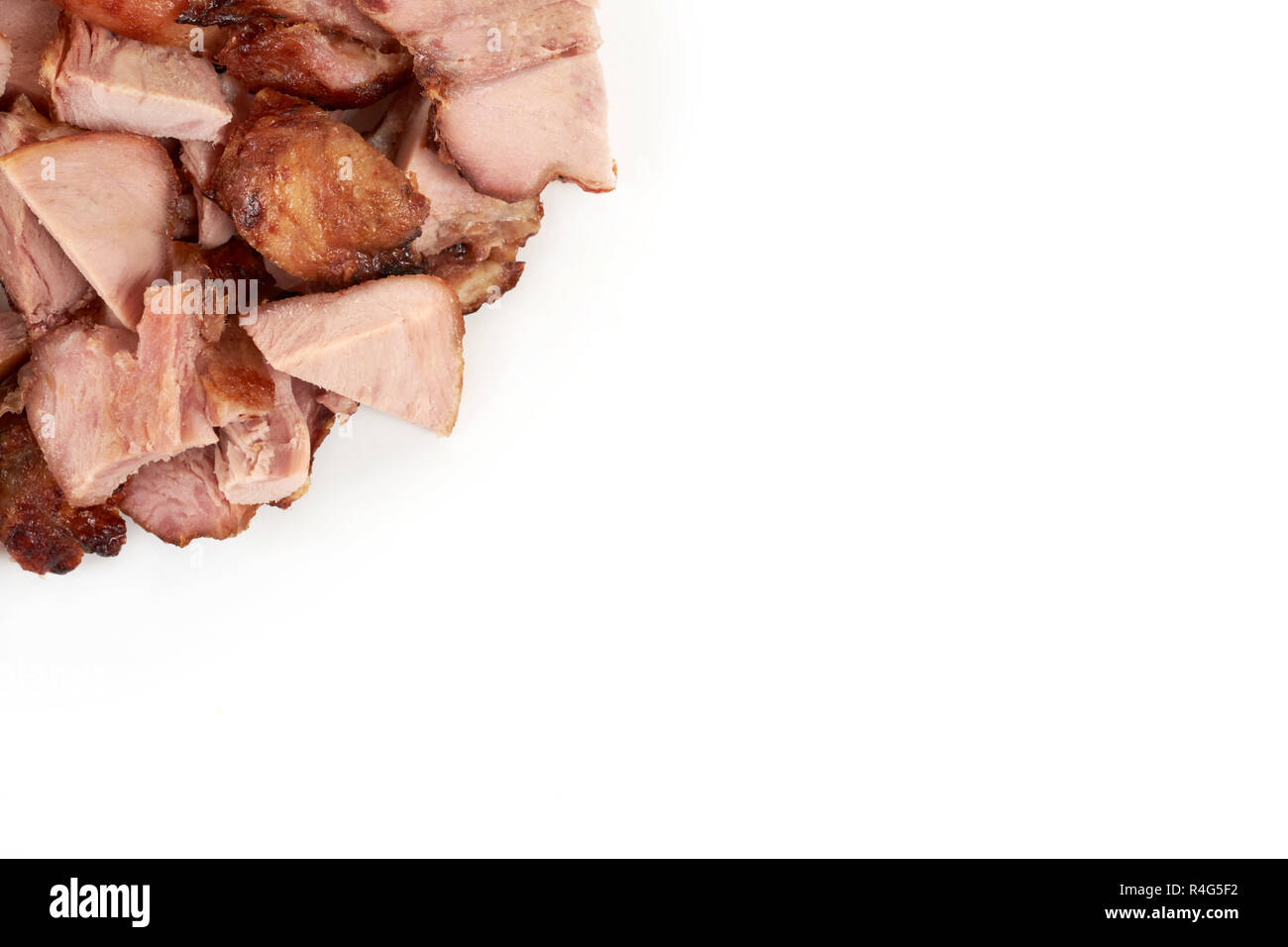 pieces of roasted turkey meat, isolated on white background Stock Photo ...