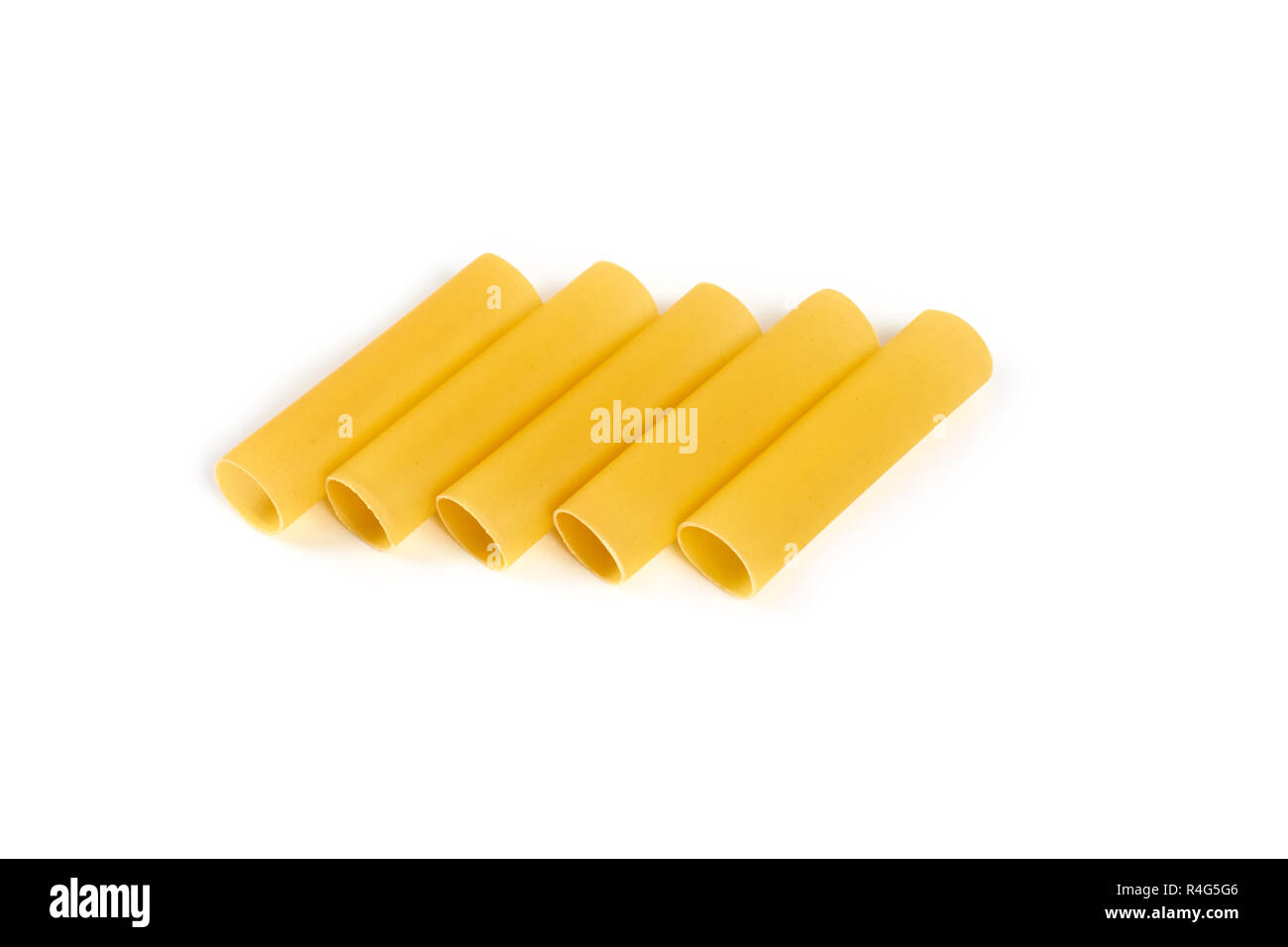 Italian cannelloni pasta tubes isolated over white background Stock ...