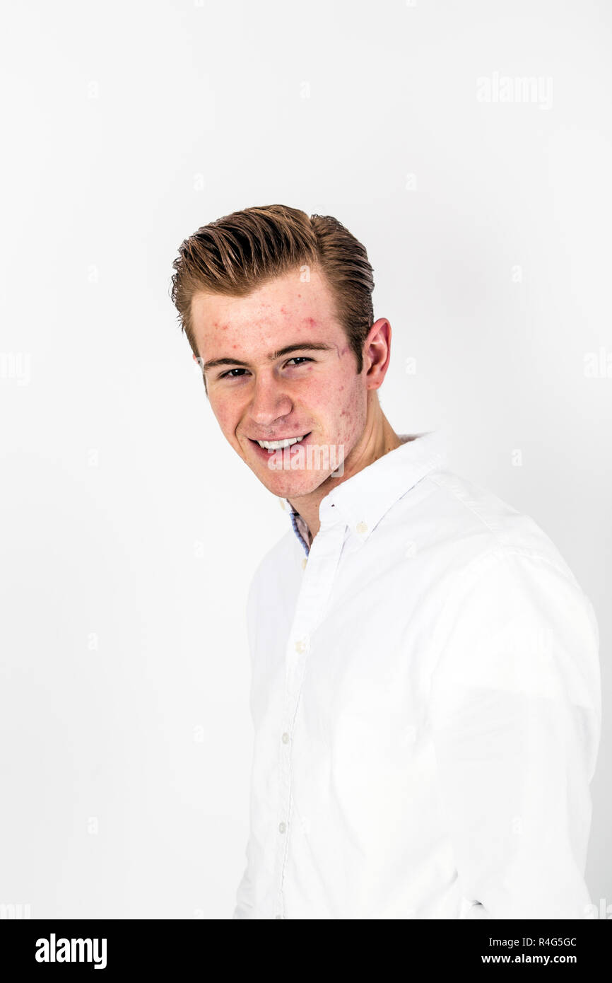 smart looking teenage boy in white shirt Stock Photo - Alamy