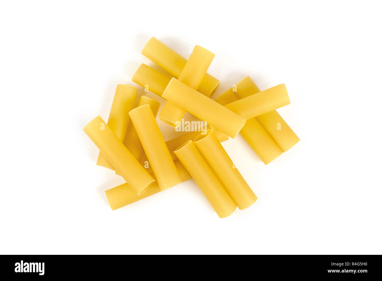 Italian cannelloni pasta tubes isolated over white background Stock ...