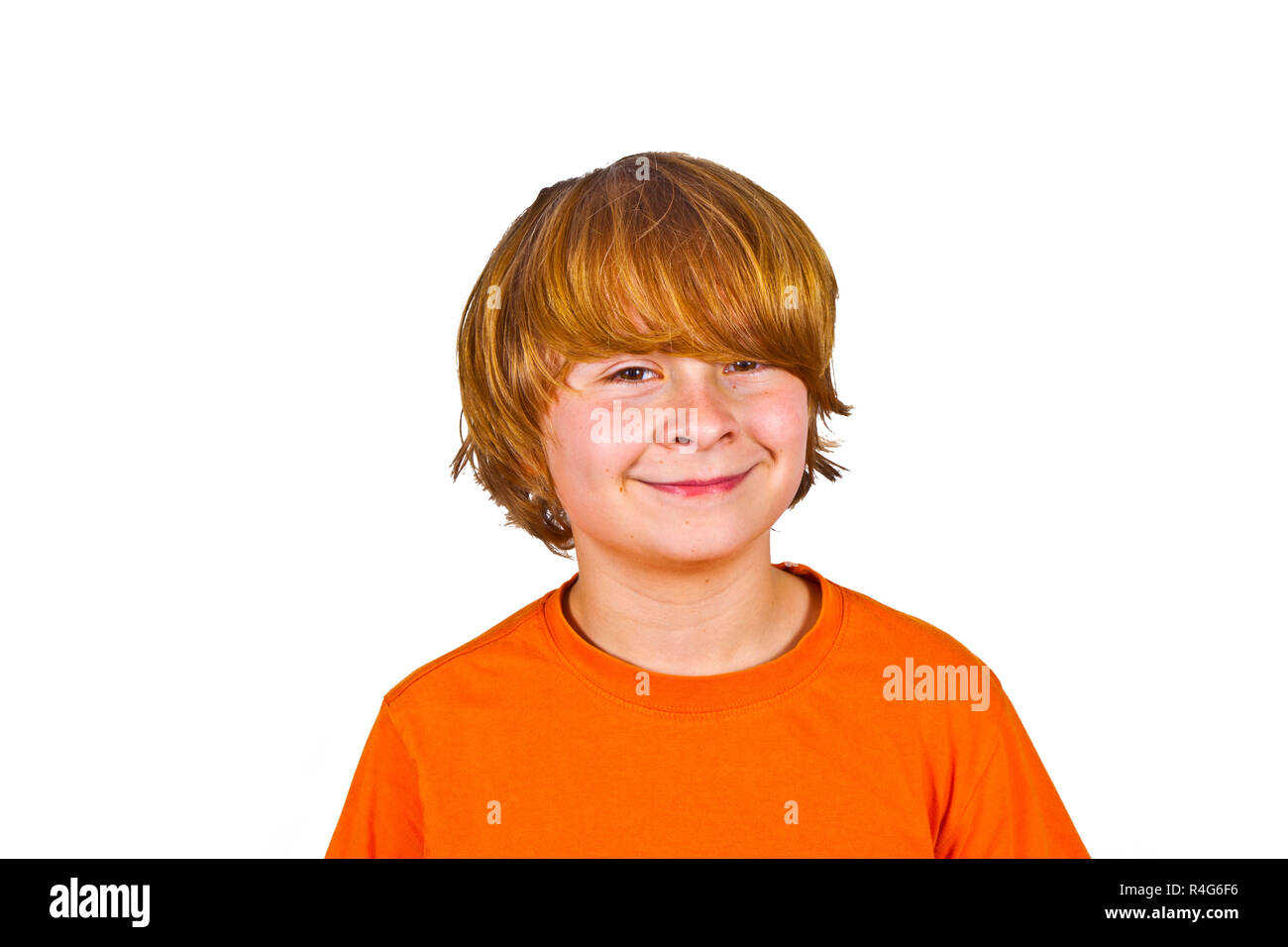 young smart boy has fun posing in studio Stock Photo - Alamy