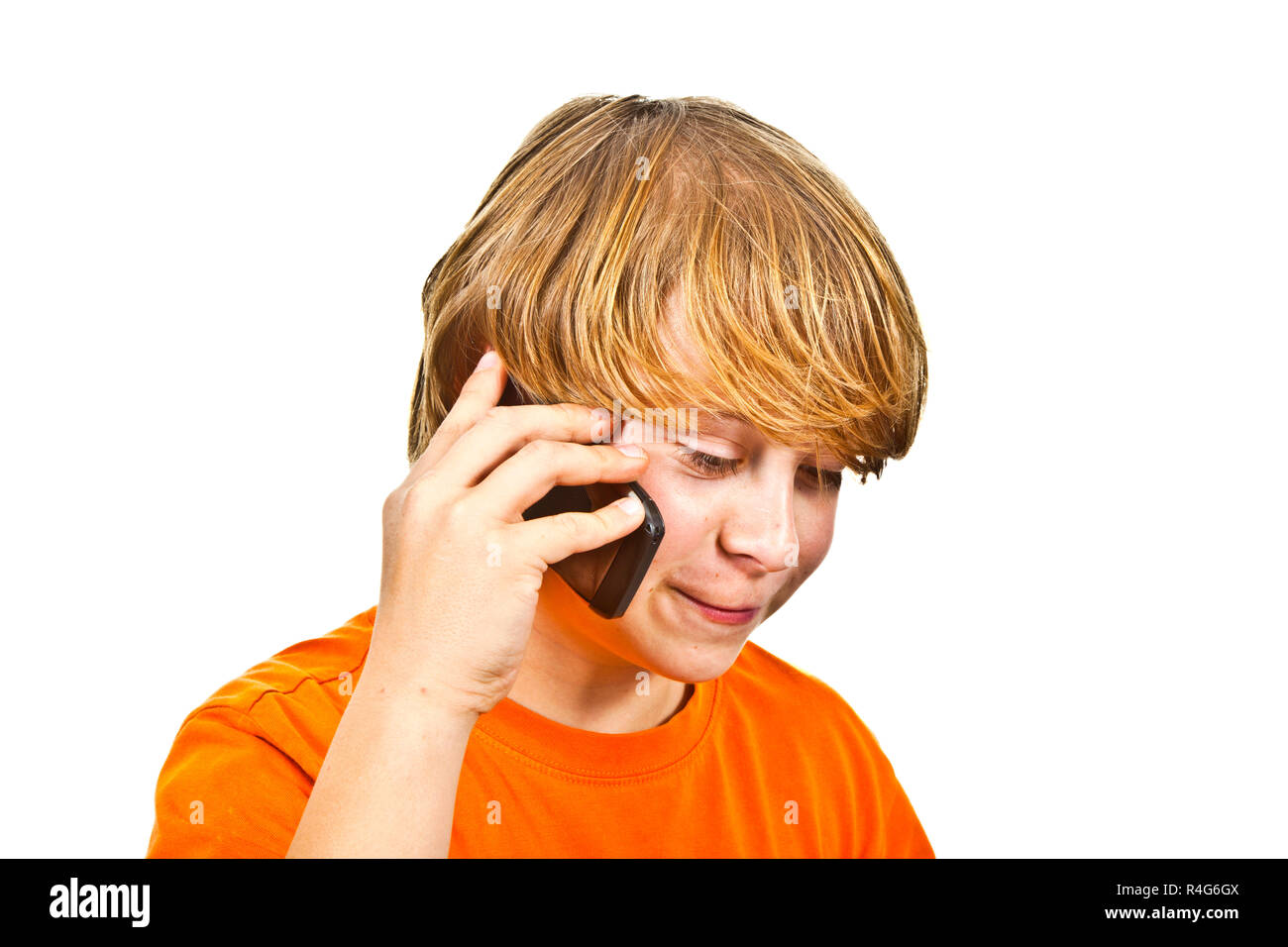 boy is using the mobile Stock Photo - Alamy