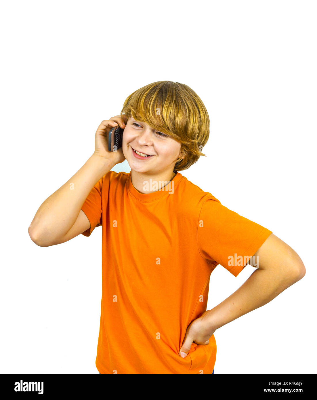 boy is using the mobile Stock Photo - Alamy