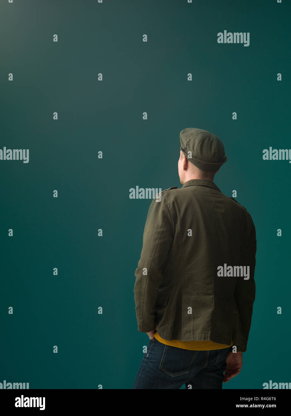 army style men from behind Stock Photo - Alamy