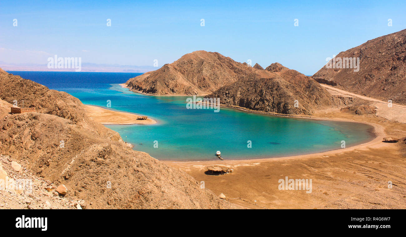 Sea & mountain View of the fjord Bay in Taba, Egypt / The amazing view ...