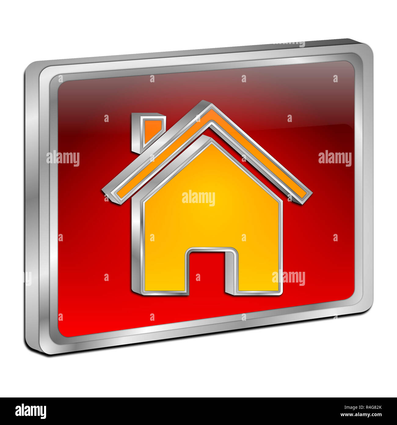 red Home Button - 3D illustration Stock Photo - Alamy