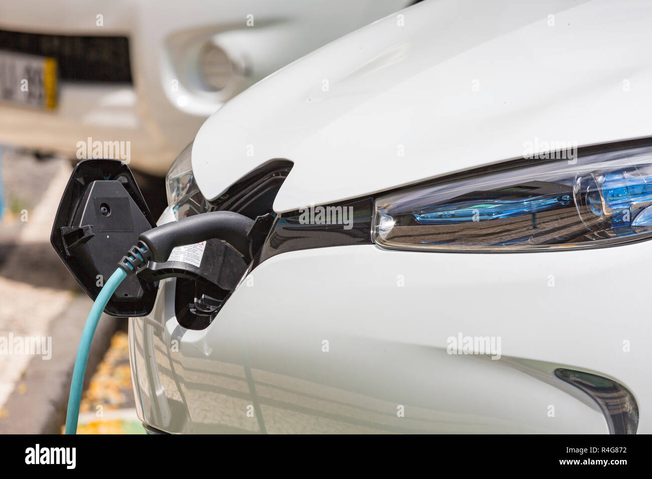 Cable hanging down from gas tank location on electrical vehicle ...