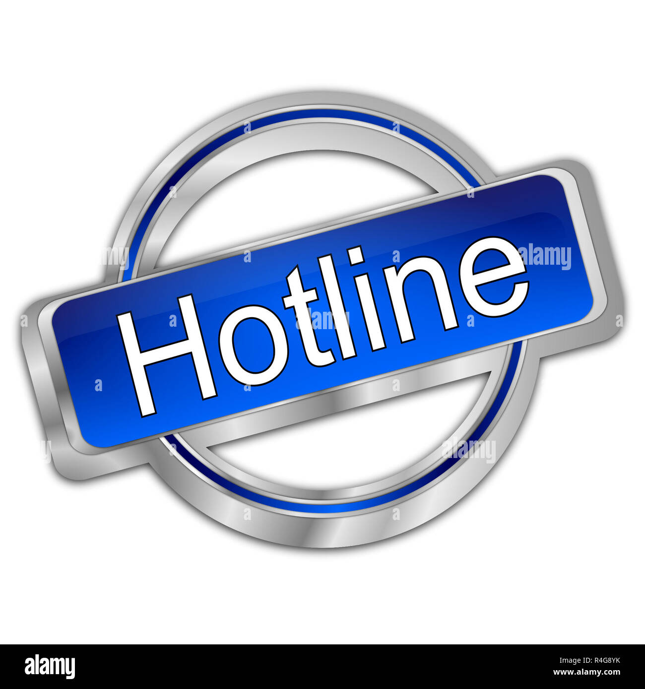 silver blue Hotline Button - 3D illustration Stock Photo - Alamy