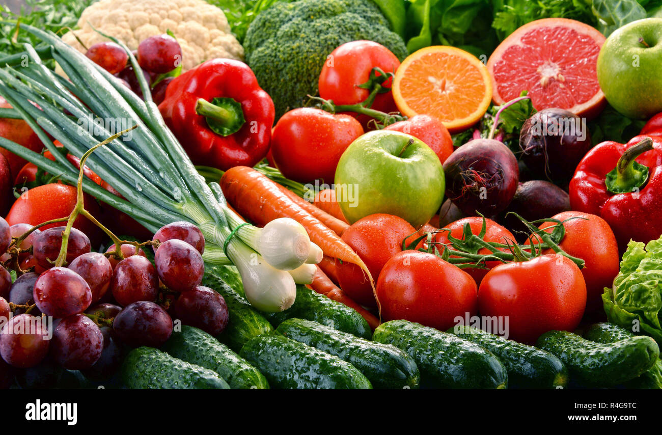 Assorted raw organic vegetables Stock Photo - Alamy