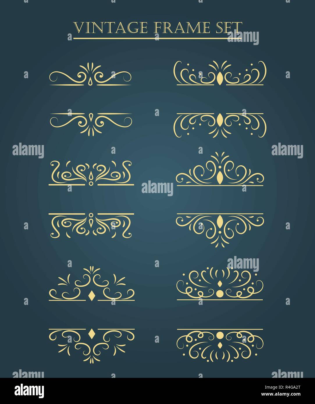 Set of vintage frames. Vector Illustration Stock Vector Image & Art - Alamy