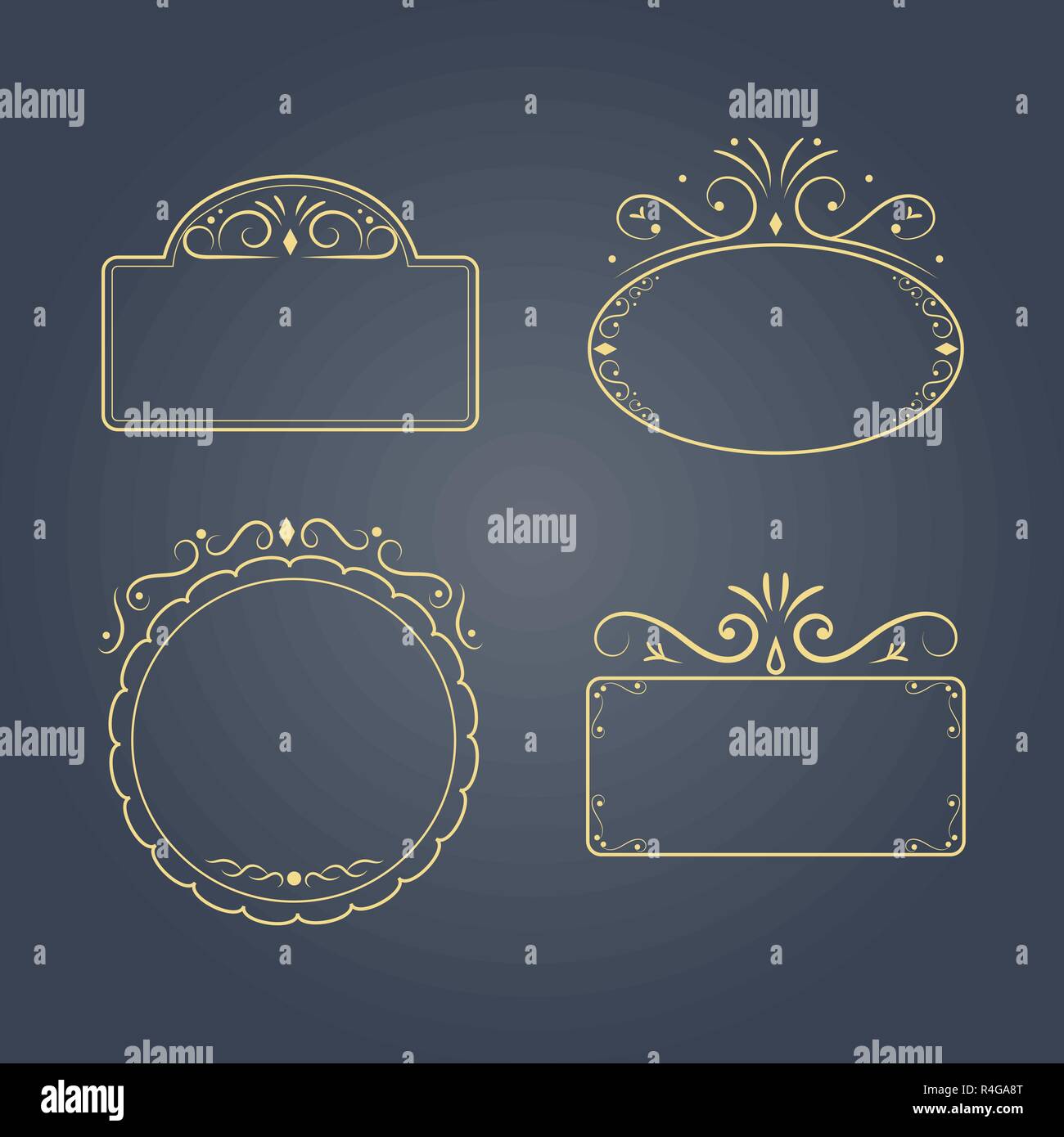Set of vintage frames. Vector Illustration Stock Vector Image & Art - Alamy