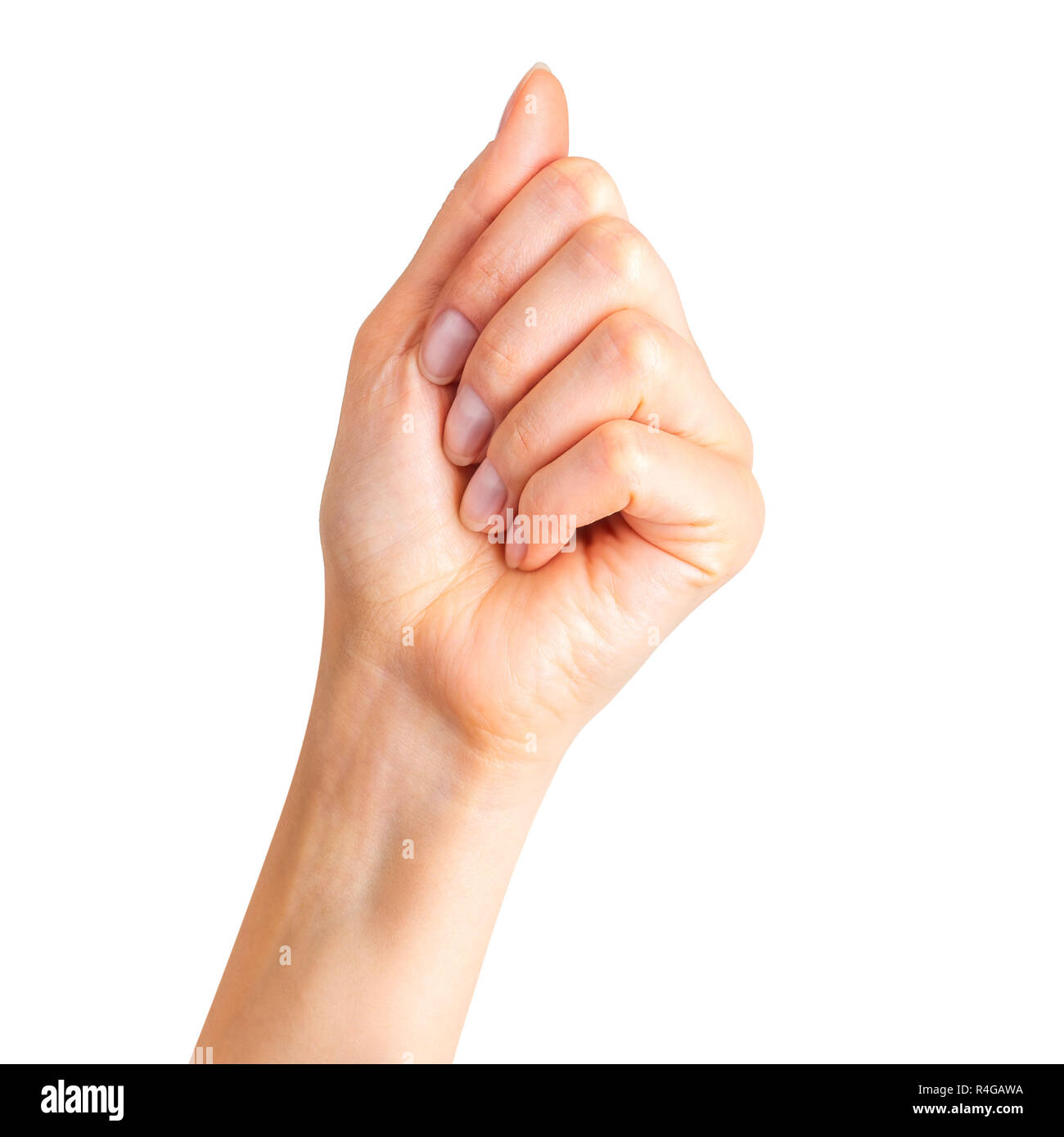 Woman clenched fist. Concept of unity, fight or cooperation Stock Photo ...