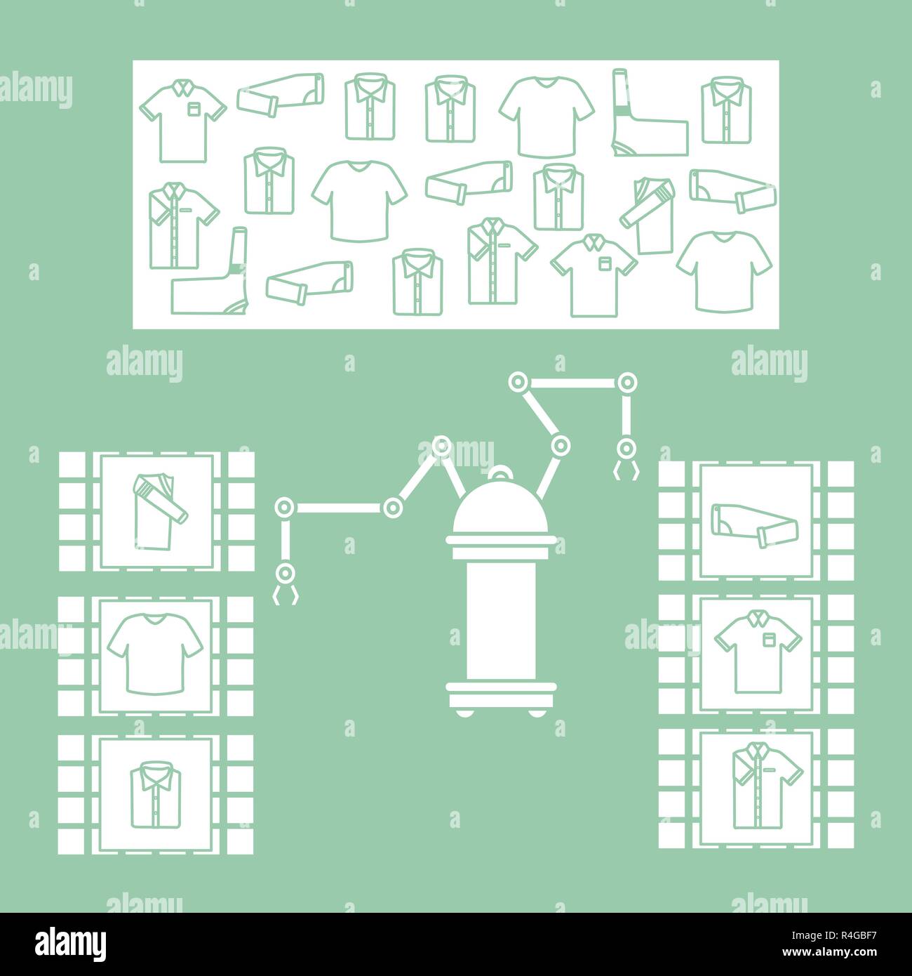 Smart automatic robotic sorting of clothes. Replacement of people with ...