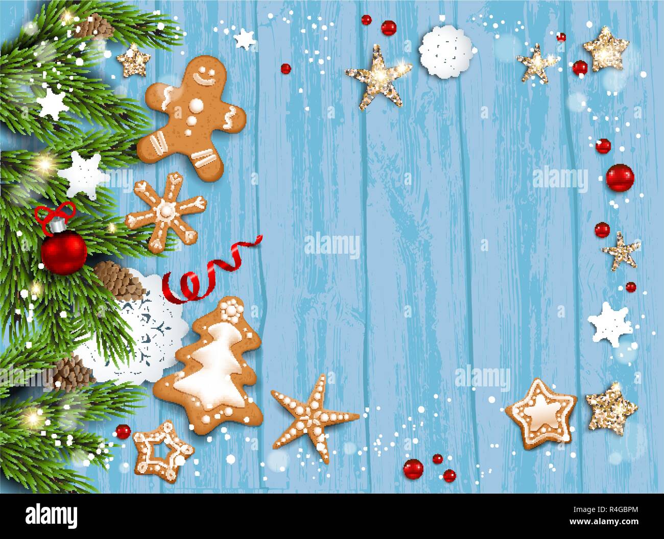 Christmas blue festive template Stock Vector Image & Art - Alamy