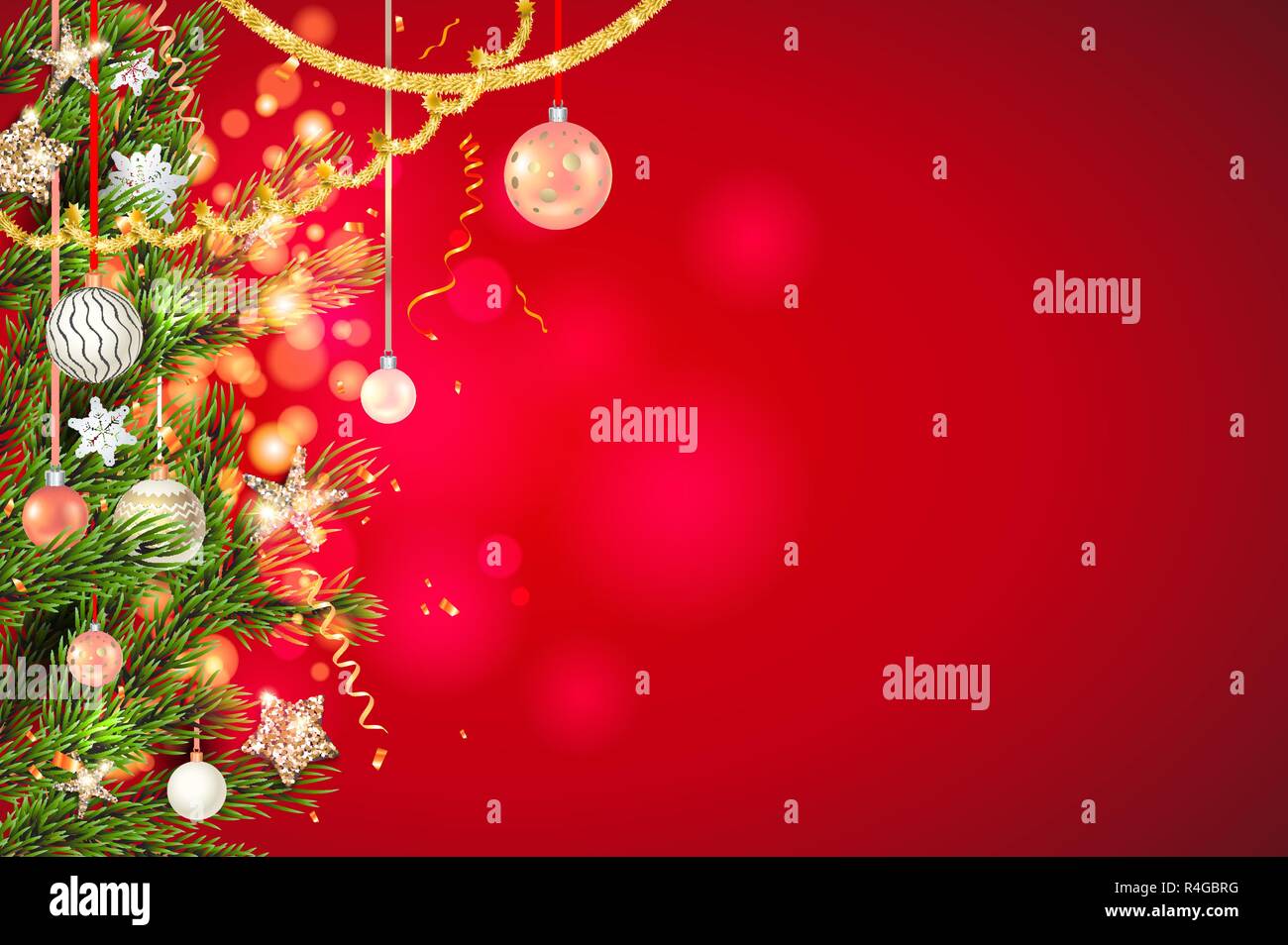 Branches tree christmas decoration Stock Vector Images - Alamy