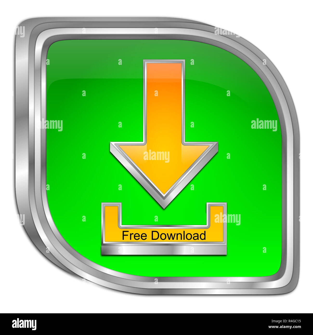 green free Download button - 3D illustration Stock Photo - Alamy