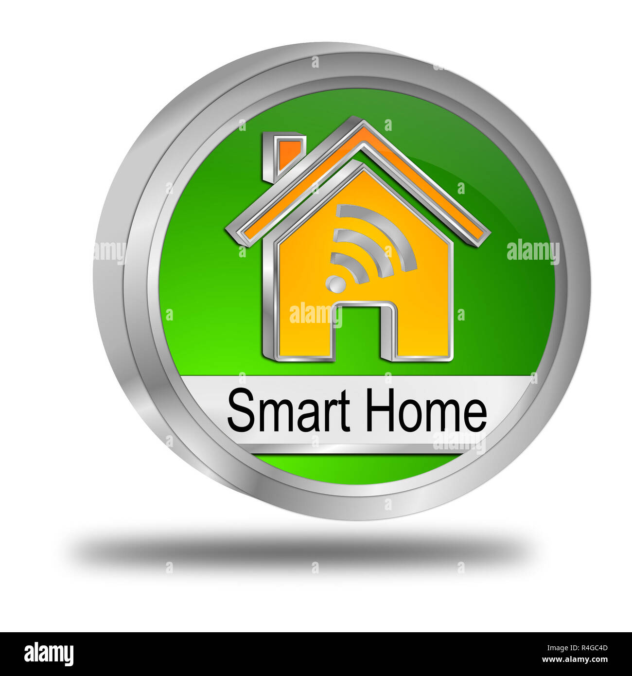 Smart Home Button - 3D illustration Stock Photo - Alamy