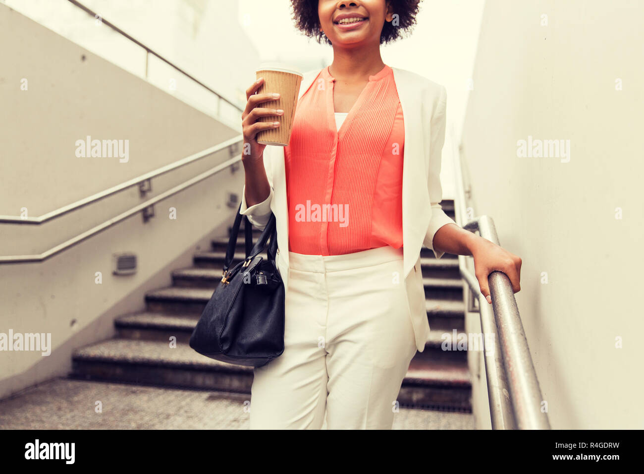 Coffee break walk office smile hi-res stock photography and images - Alamy
