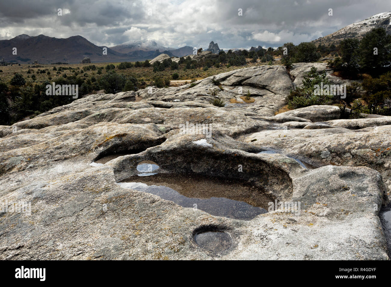 ID00718-00...IDAHO - Flat-floored weathering pits add texture to the ...