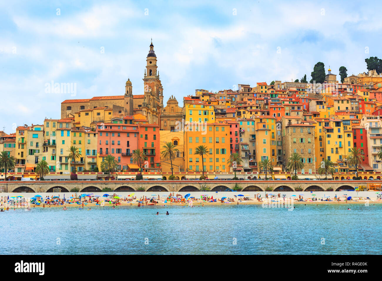 the colorful old town Menton on french Riviera Stock Photo - Alamy