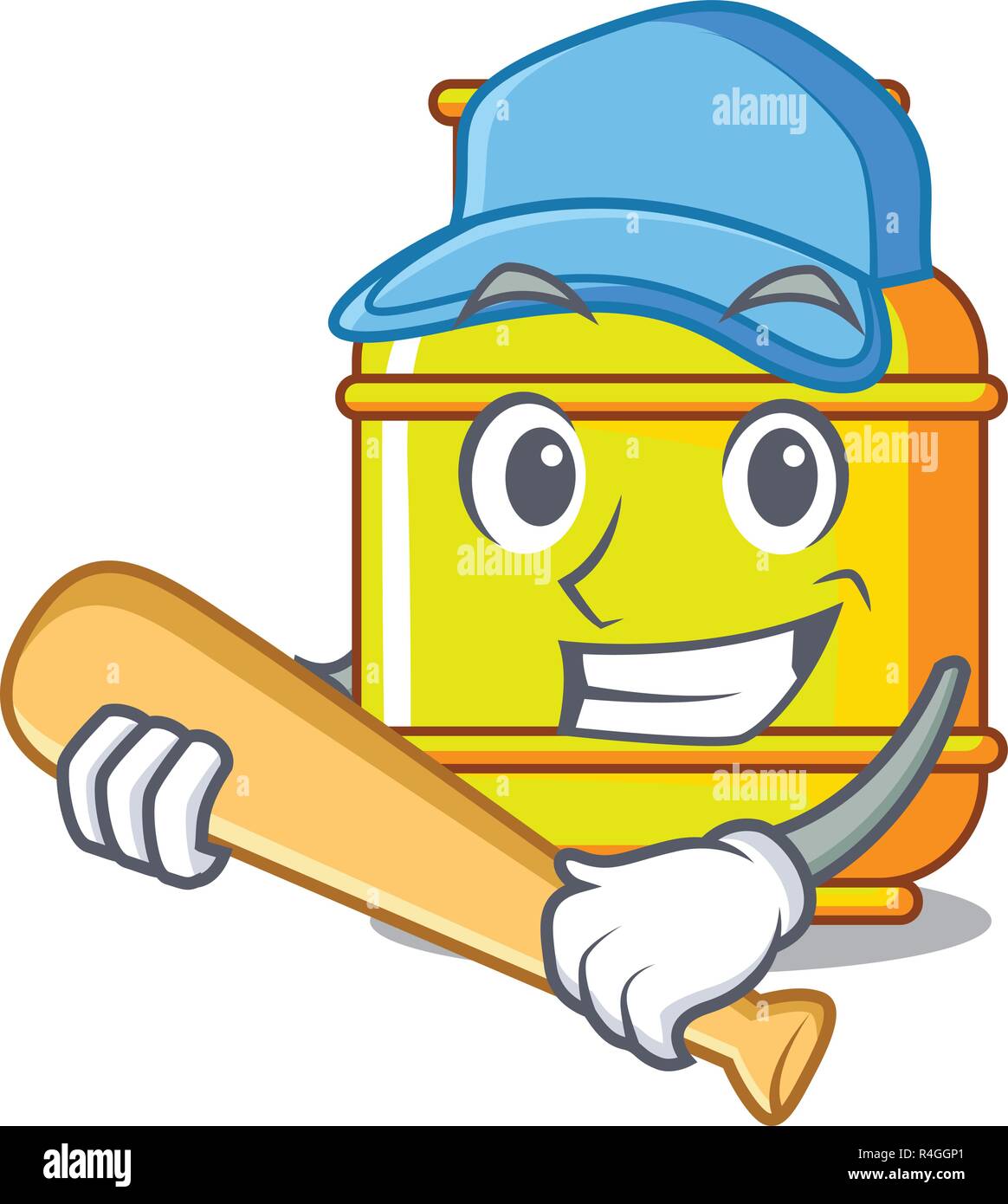 Playing baseball flammable gas tank on cartoon the Stock Vector Image ...