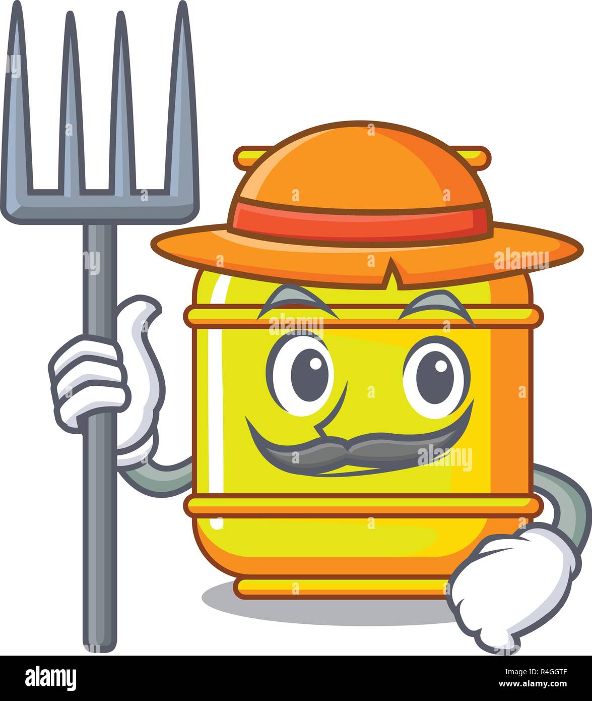 Farmer flammable gas tank on cartoon the Stock Vector Image & Art - Alamy