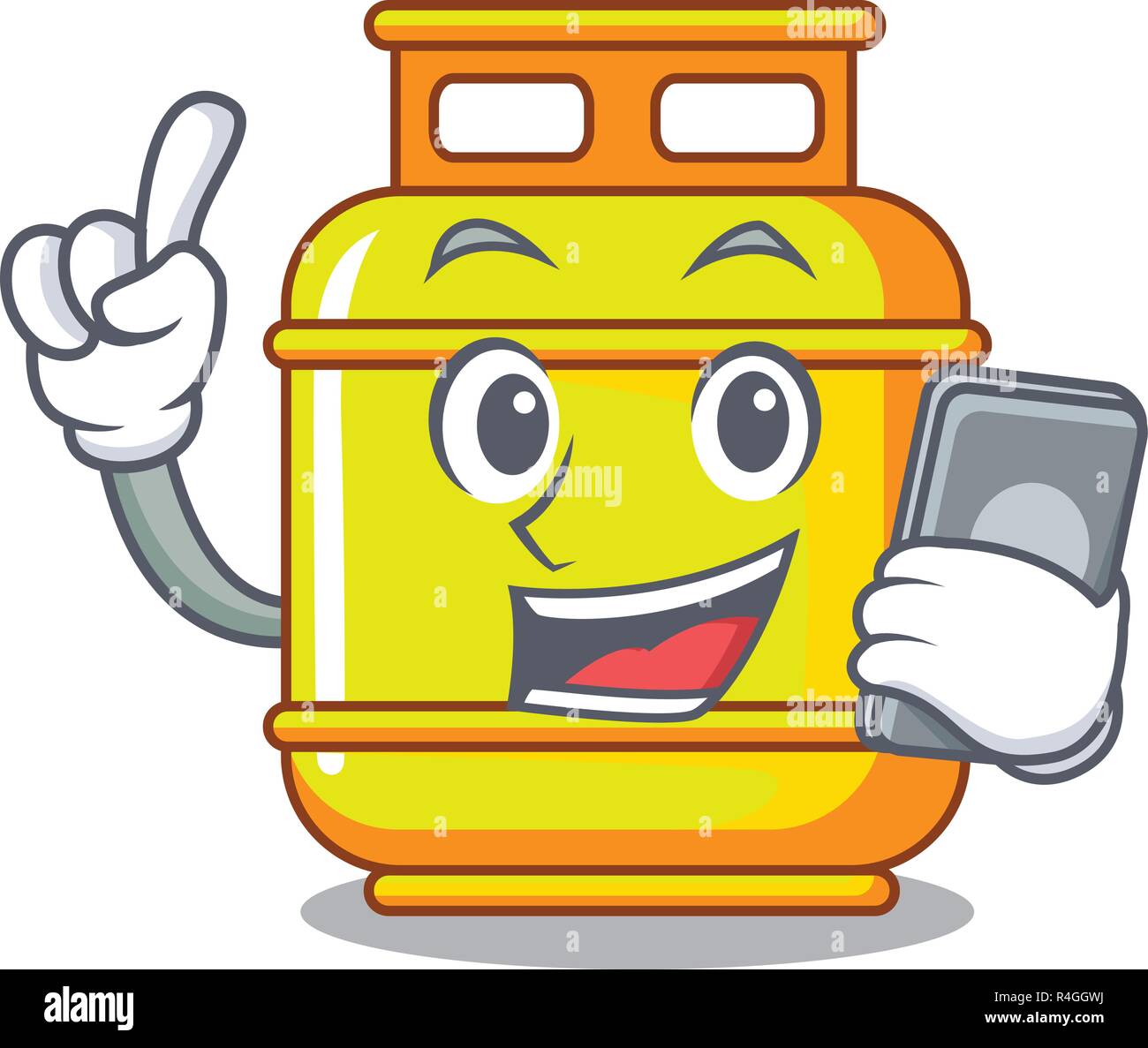 With phone flammable gas tank on cartoon the Stock Vector Image & Art ...