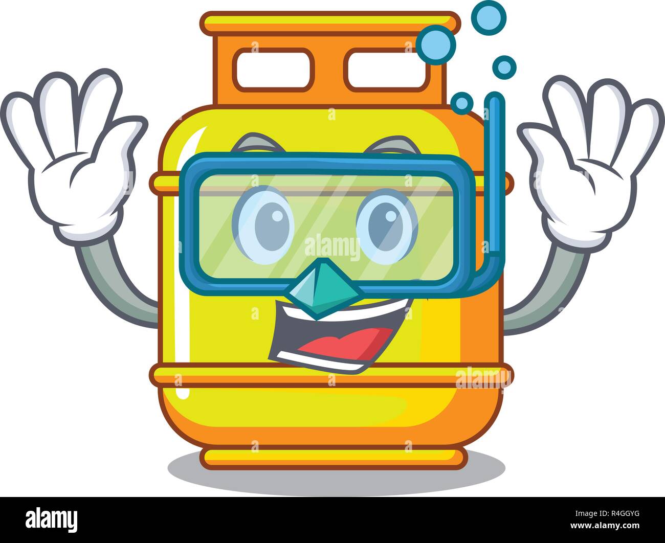 Diving gas tank operating the character cooking Stock Vector Image ...