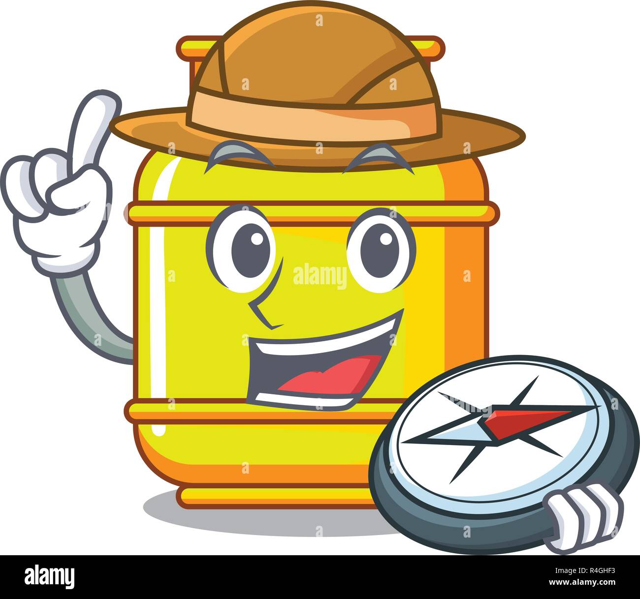 Explorer creative in gas cartoon tank container Stock Vector Image ...