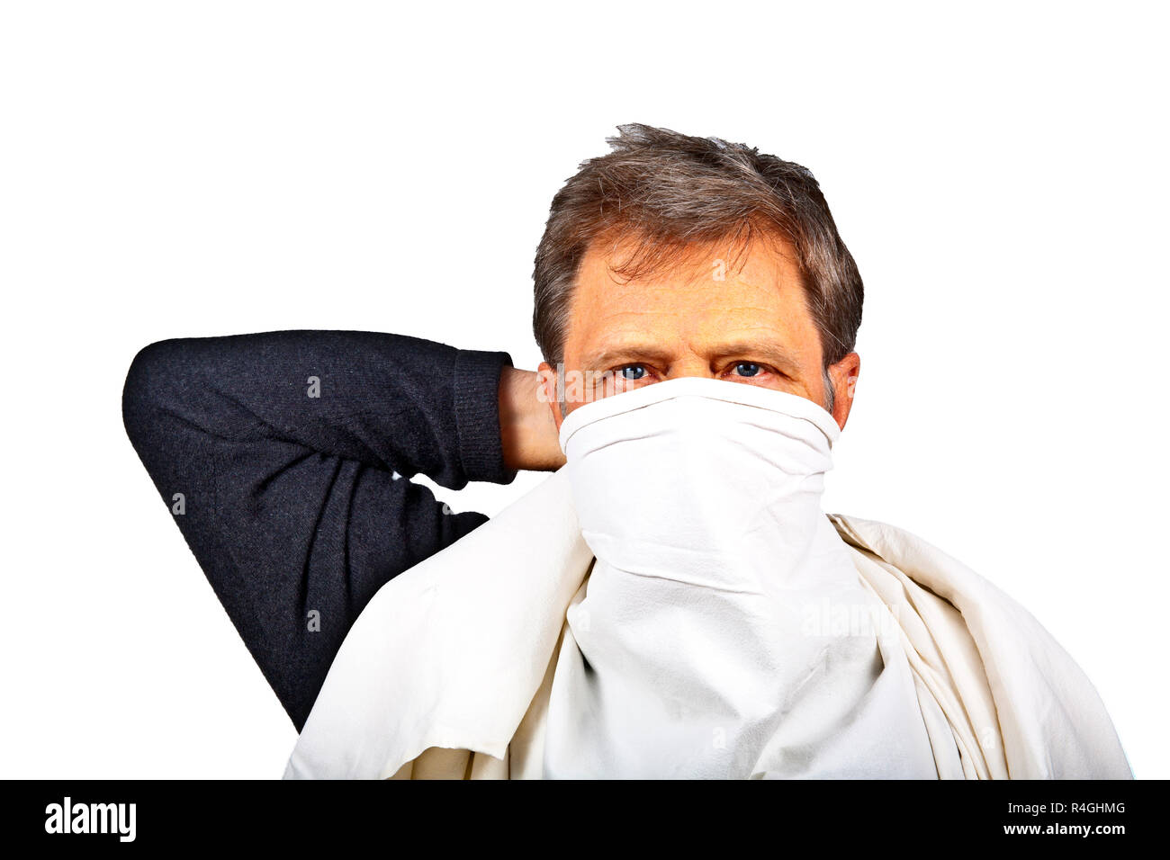 face of man partially covered Stock Photo - Alamy