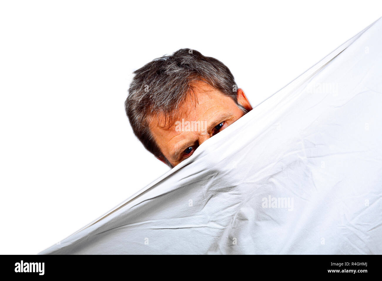 face of man partially covered Stock Photo - Alamy