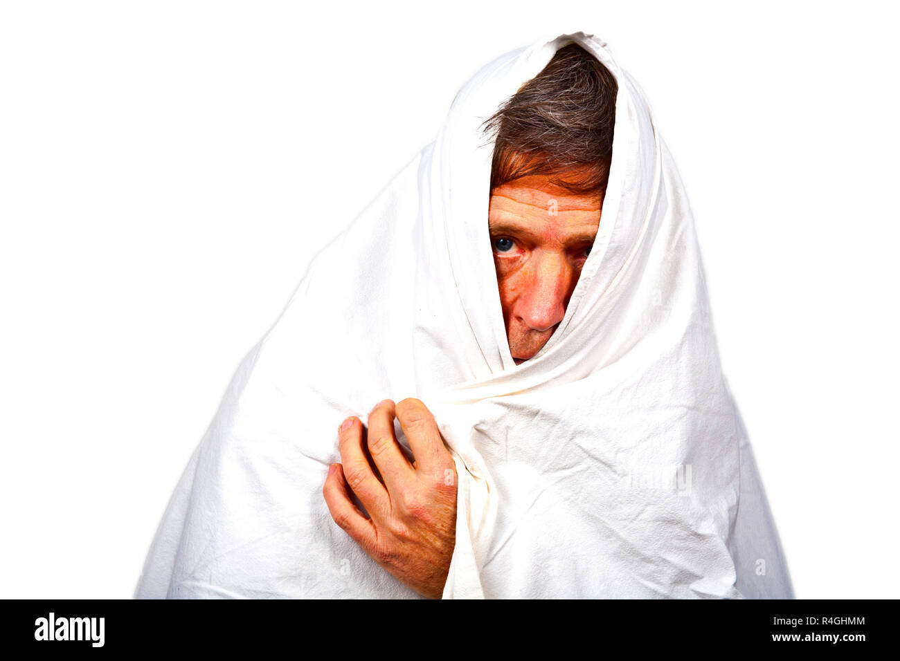 face of man partially covered Stock Photo - Alamy