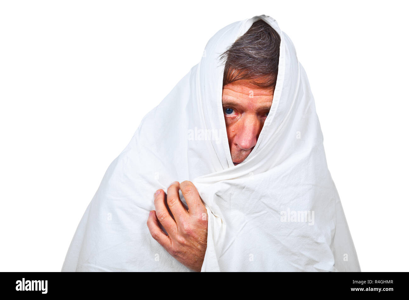 face of man partially covered Stock Photo - Alamy