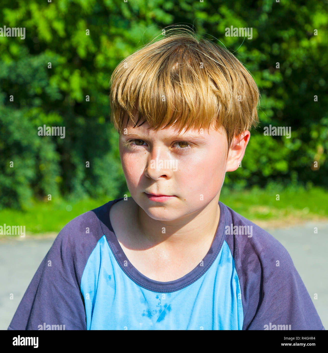 Boy tired after outdoor hi-res stock photography and images - Alamy
