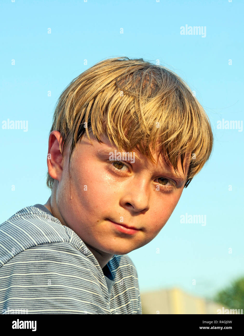 boy with sweating face Stock Photo - Alamy
