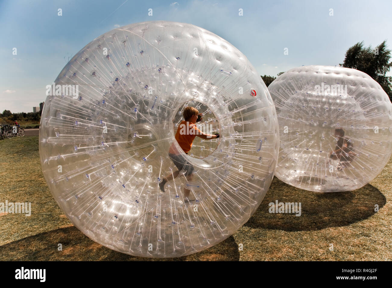Zorbing down hill hi-res stock photography and images - Alamy