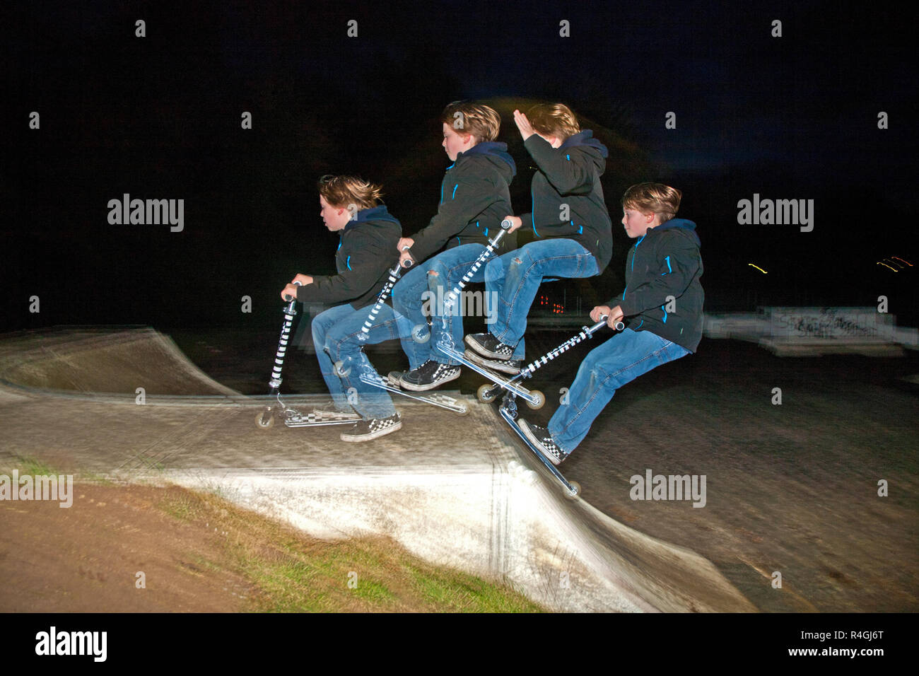 boy jumping over a ramp Stock Photo - Alamy