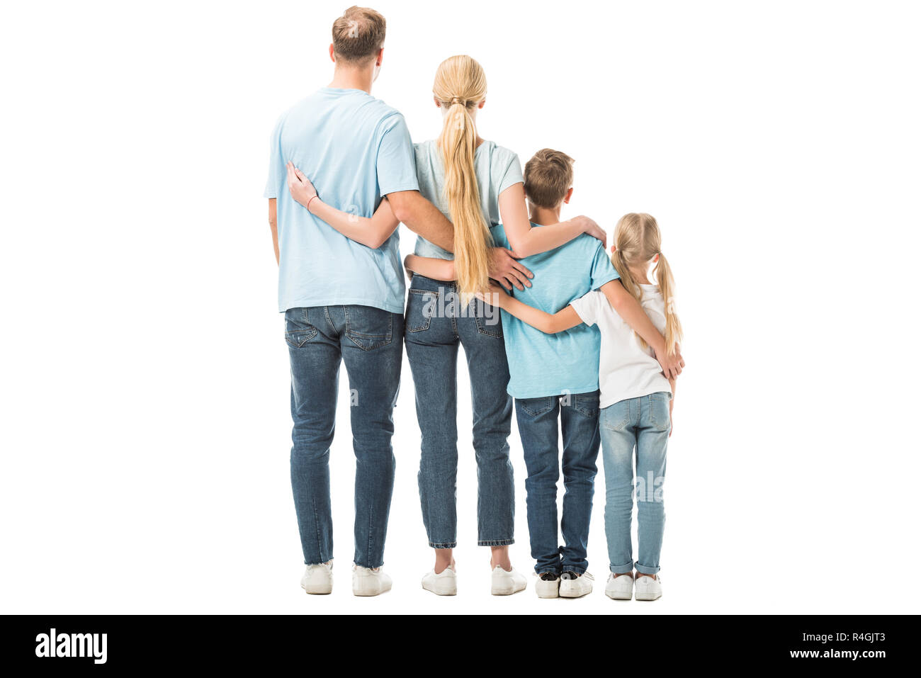 Back view woman children Cut Out Stock Images & Pictures - Alamy