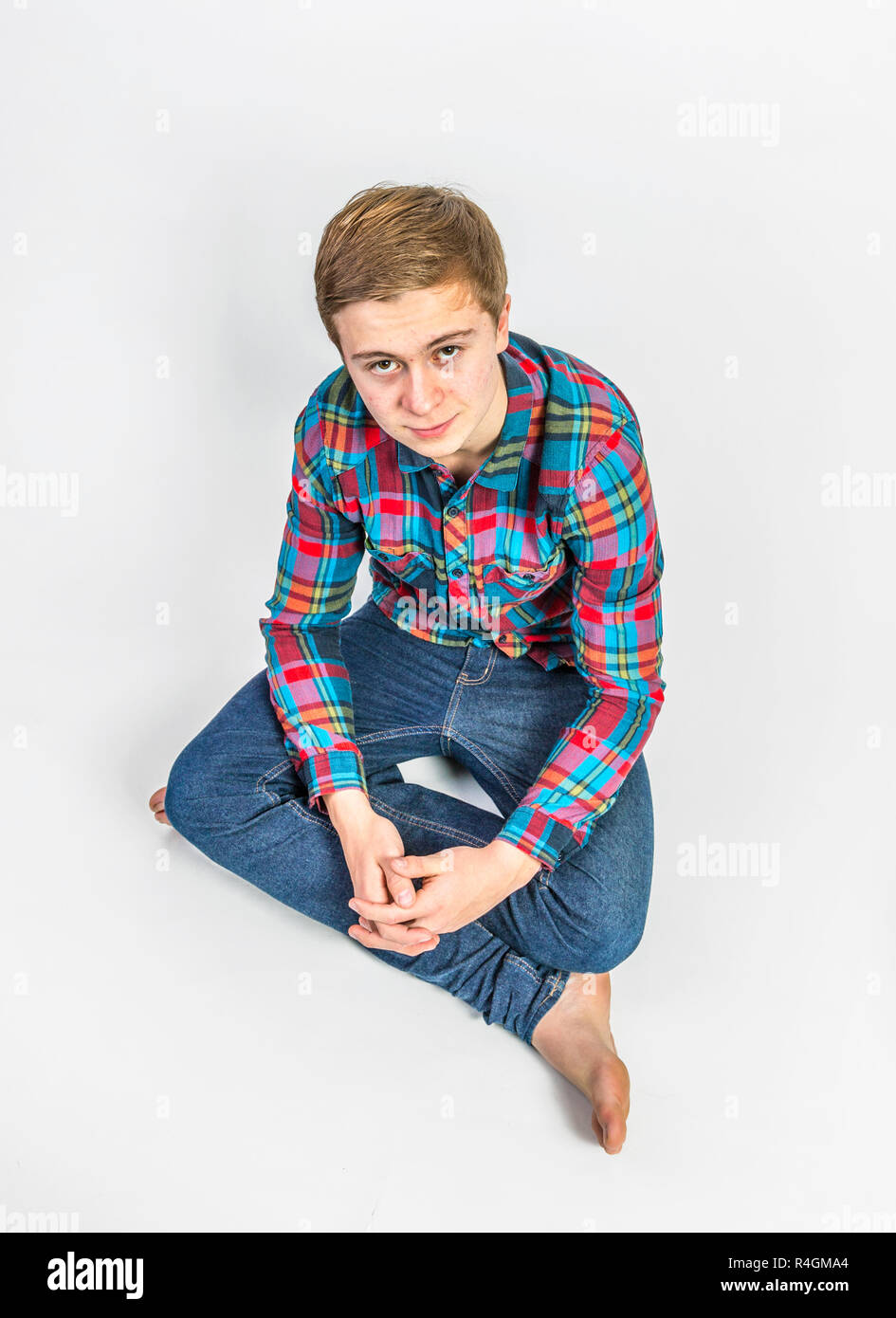 sad boy looking at camera Stock Photo - Alamy