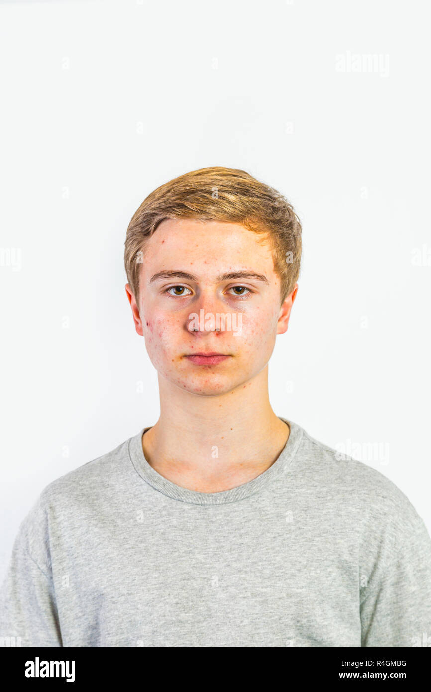 Portrait of a positive boy in puberty Stock Photo - Alamy