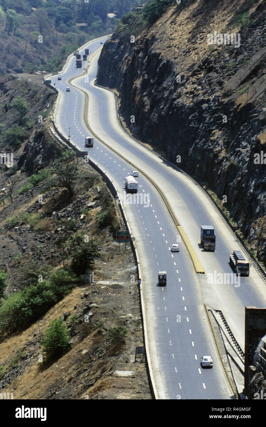 Aerial view of Mumbai Pune Expressway, Lonavala, Pune, Maharashtra ...
