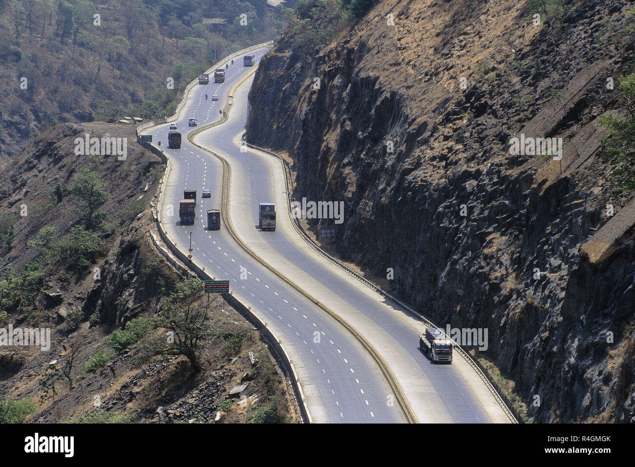 Aerial view of Mumbai Pune Expressway, Lonavala, Pune, Maharashtra ...