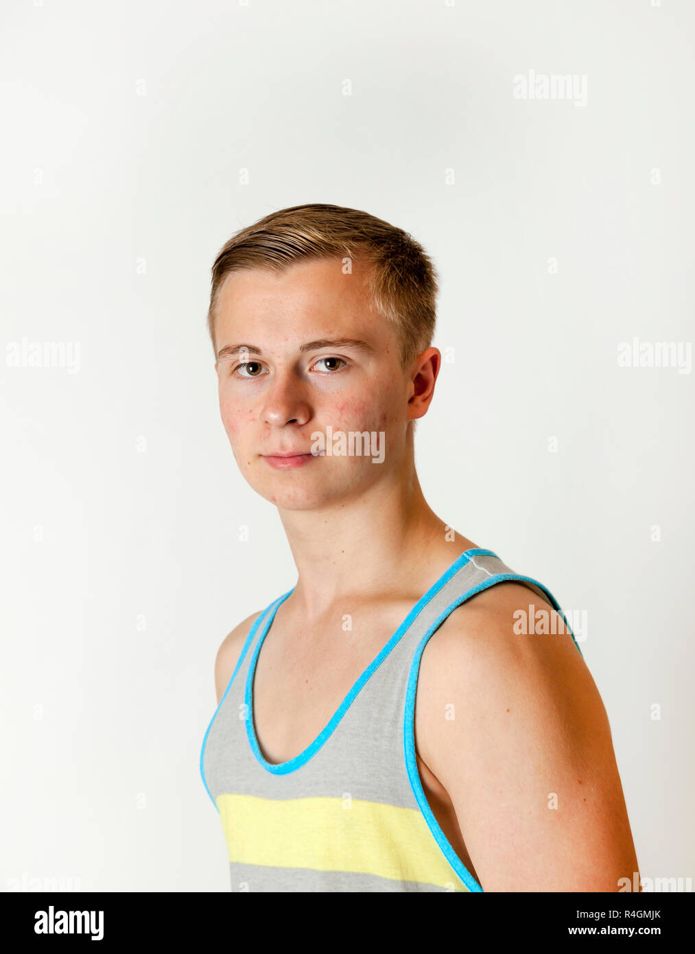 Portrait of a positive adolescent boy in puberty Stock Photo - Alamy